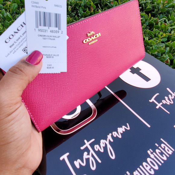 Coach | Bags | New Coach Slim Wallet Bold Pink | Poshmark